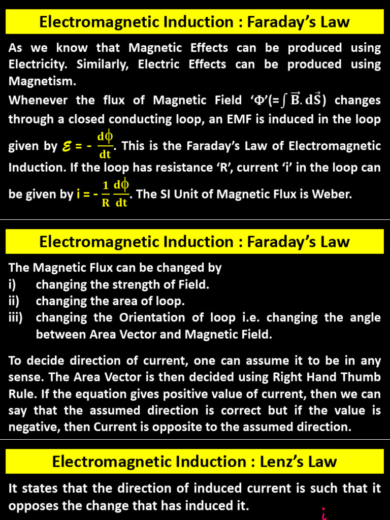 Faraday's Law of Electromagnetic Induction | PDF | Electromagnetic ...