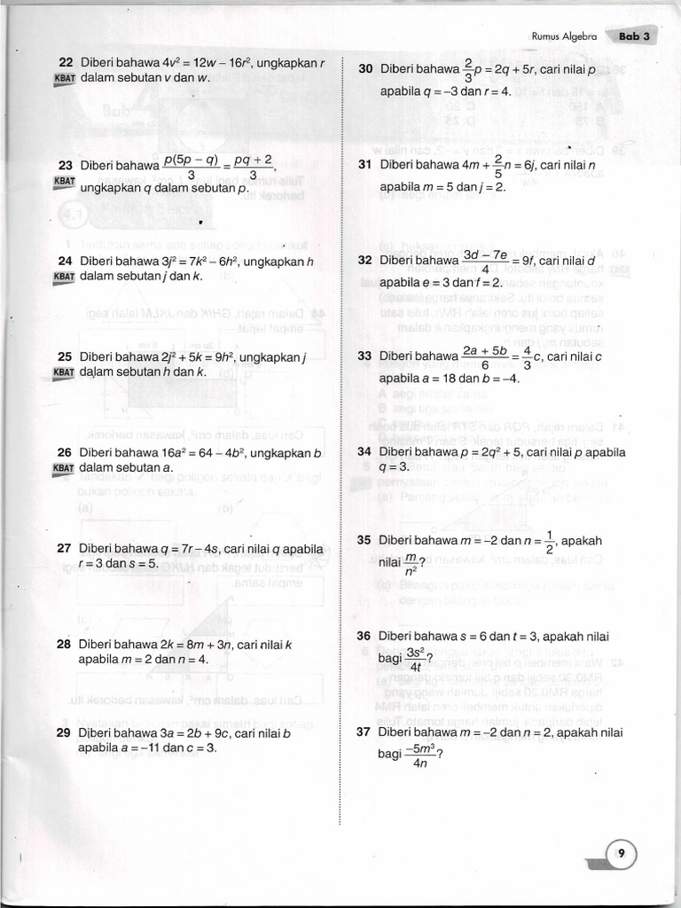 Rumus Algebra | PDF