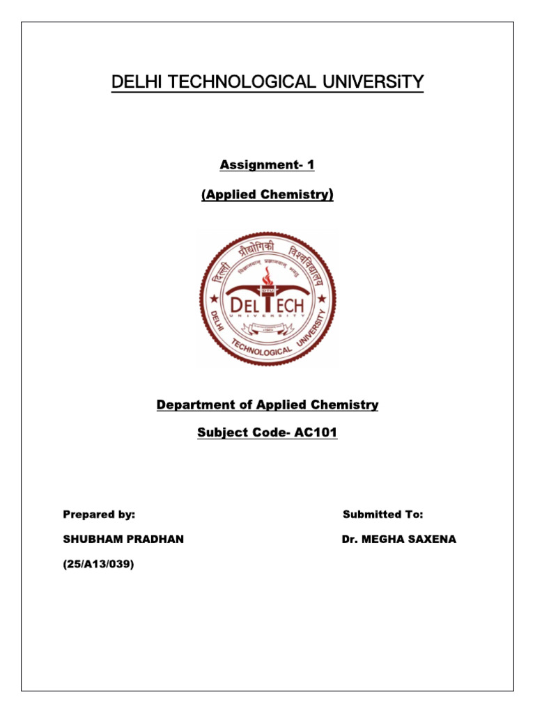 DTU Assignment Cover Page | PDF