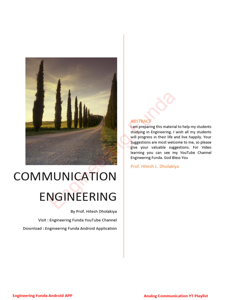 Communication Engineering Overview | PDF | Frequency Modulation ...