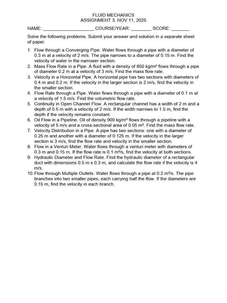 Assignment 3. Nov 11 2024 | PDF