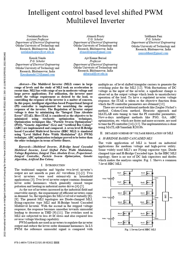 Intelligent Control Based Level Shifted PWM Multilevel Inverter | PDF ...