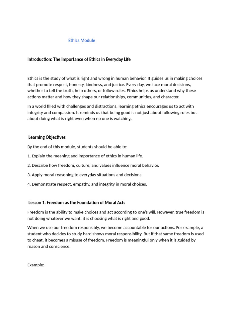 Understanding Ethics in Daily Life | PDF | Feeling | Morality