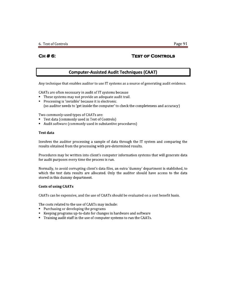 CH 6 Test of Controls | PDF