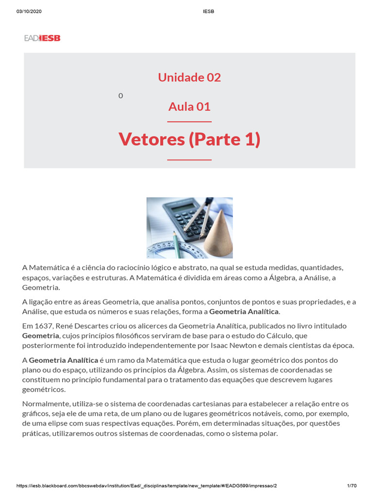 Introdução aos Vetores na Geometria Analítica | PDF | Geometria ...