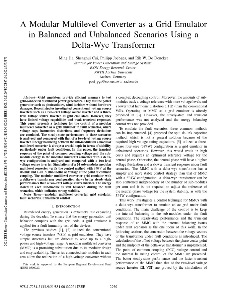 15-A Modular Multilevel Converter As A Grid Emulator in Balanced and ...