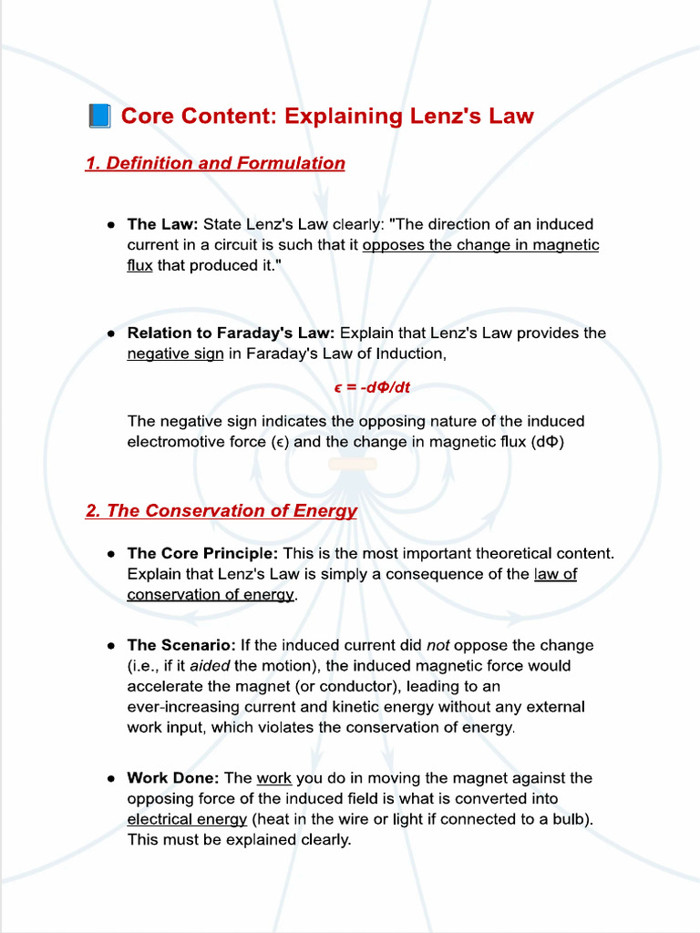 Physics Project Lenz Law | PDF