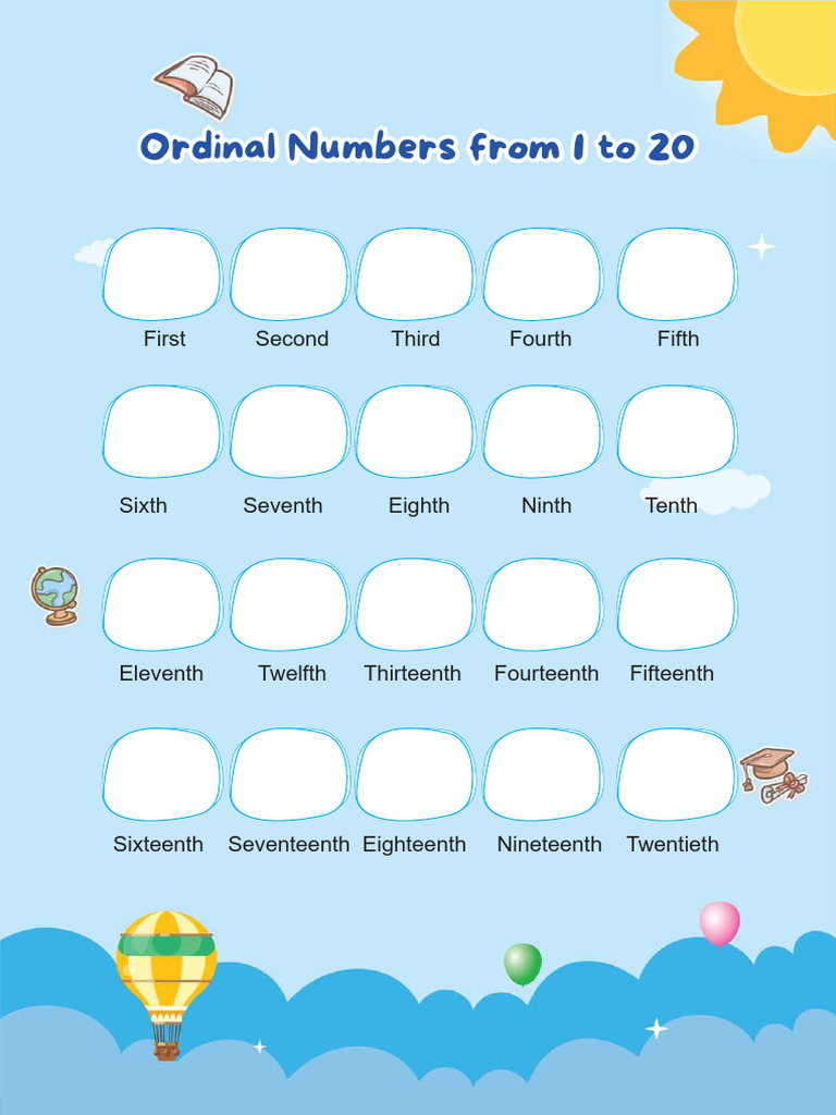 Ordinal Numbers 1 to 20 Guide | PDF