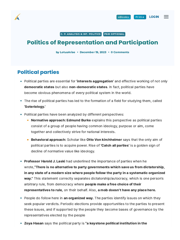 Political Parties: Functions and Theories | PDF | Communism | Political ...