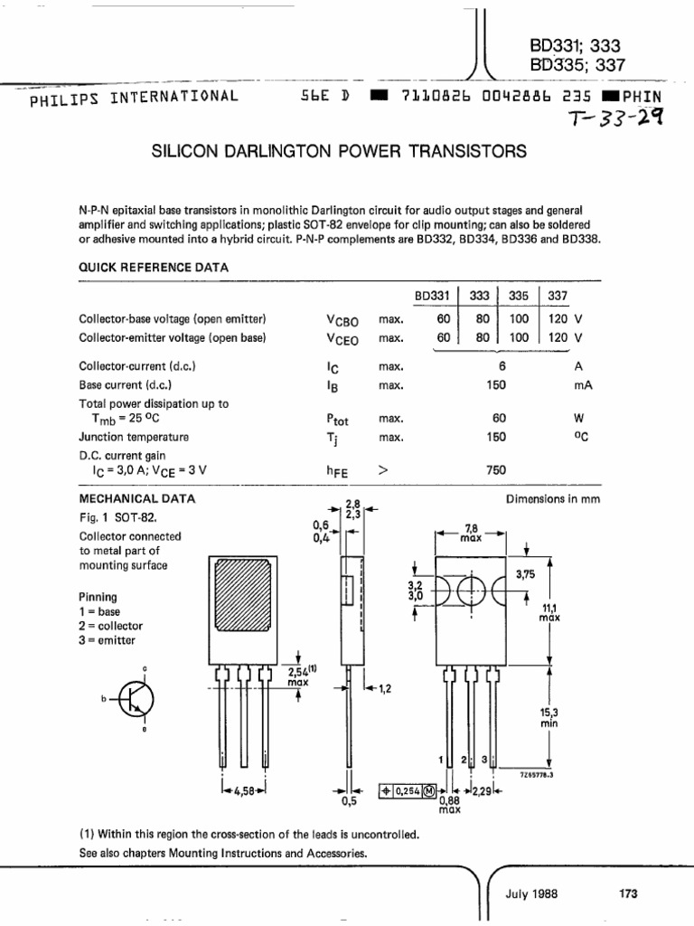 Datasheet BD331, BD333, BD335, BD337 | PDF