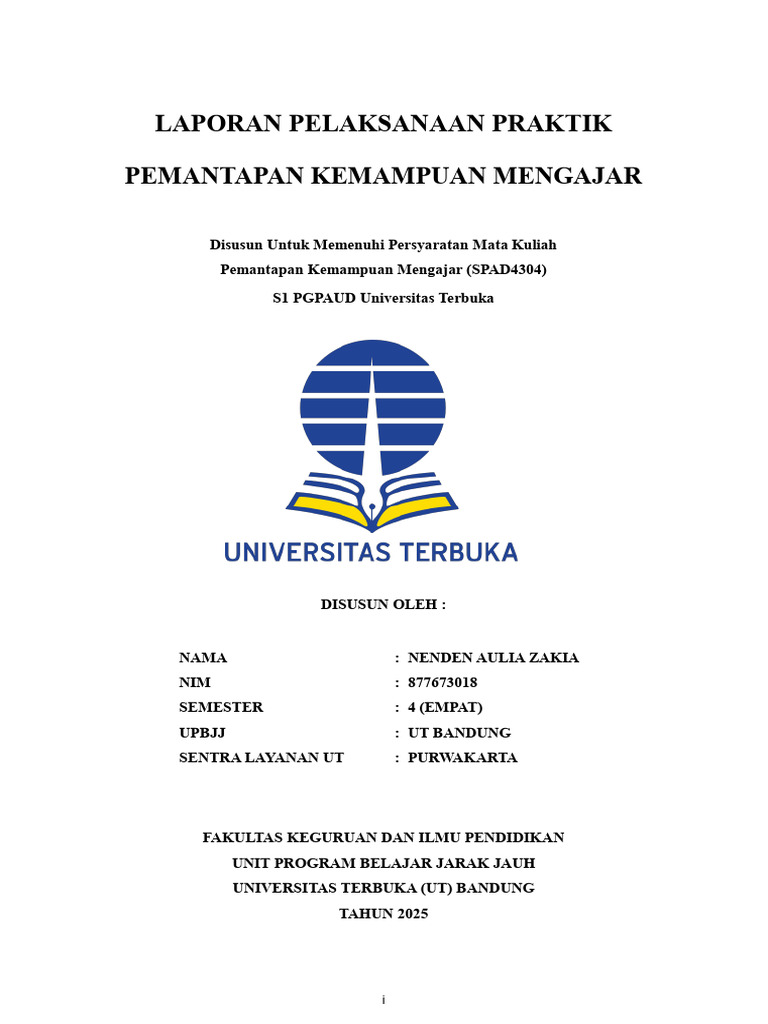 Laporan Praktik Kemampuan Mengajar PAUD | PDF