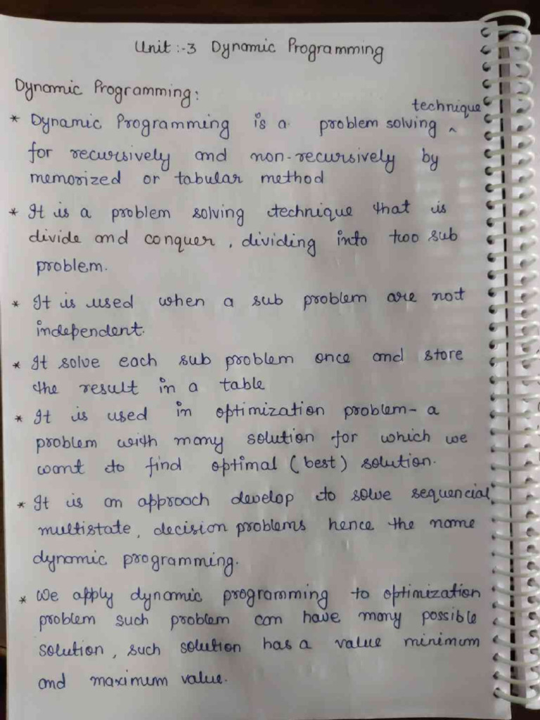 UNIT 3 AOA Dynamic Programming | PDF | Dynamic Programming | Mathematical Analysis