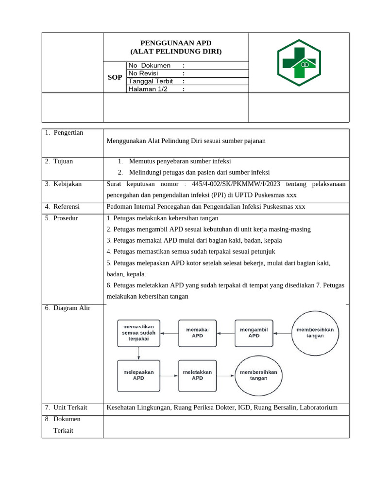 Panduan Penggunaan APD di Puskesmas | PDF