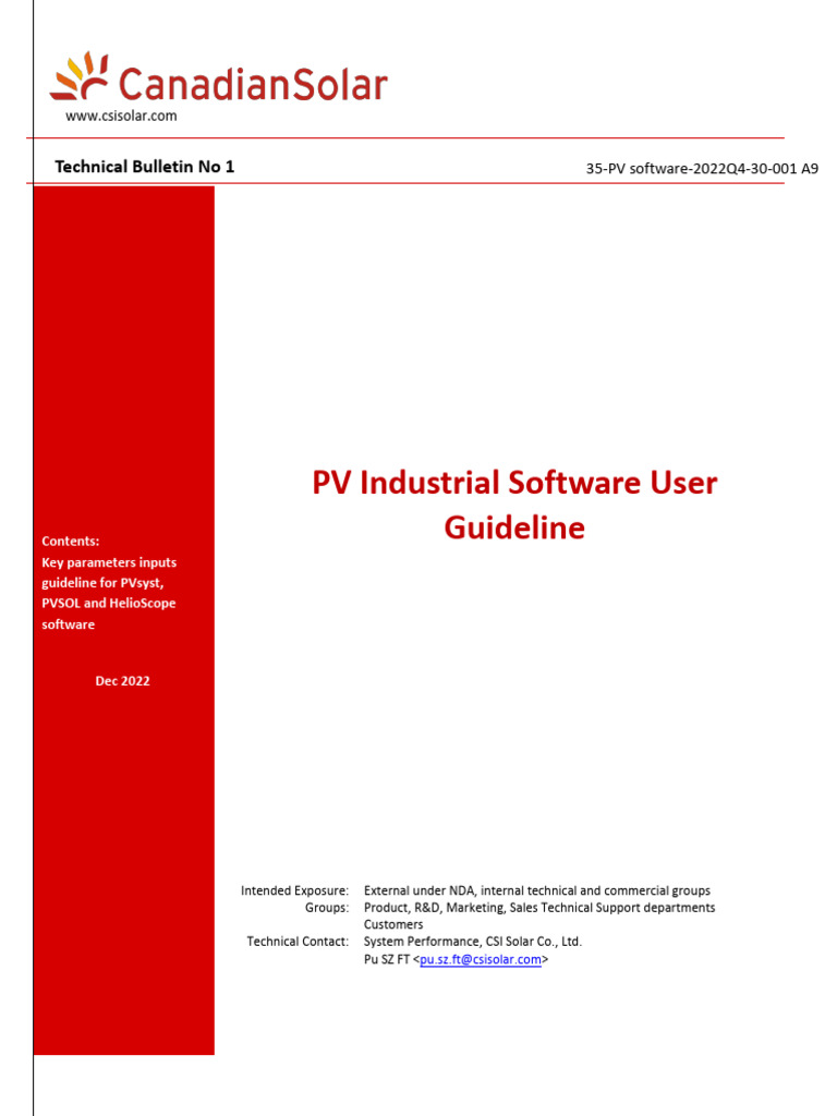 PV Software User Guidelines for Canadian Solar | PDF | Photovoltaics ...