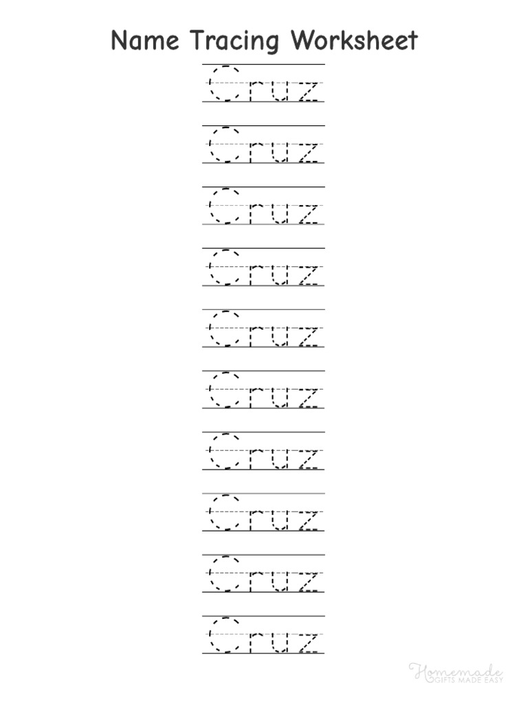 Name Tracing Worksheet | PDF