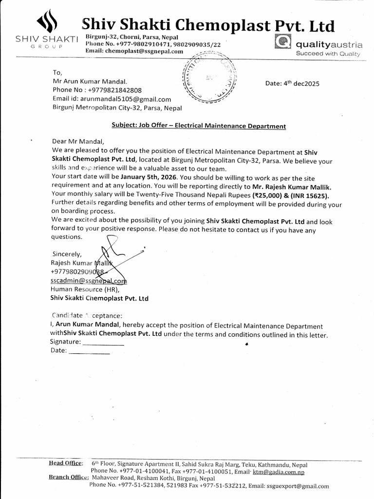 Appintment Letter - 251204 - 192501 | PDF