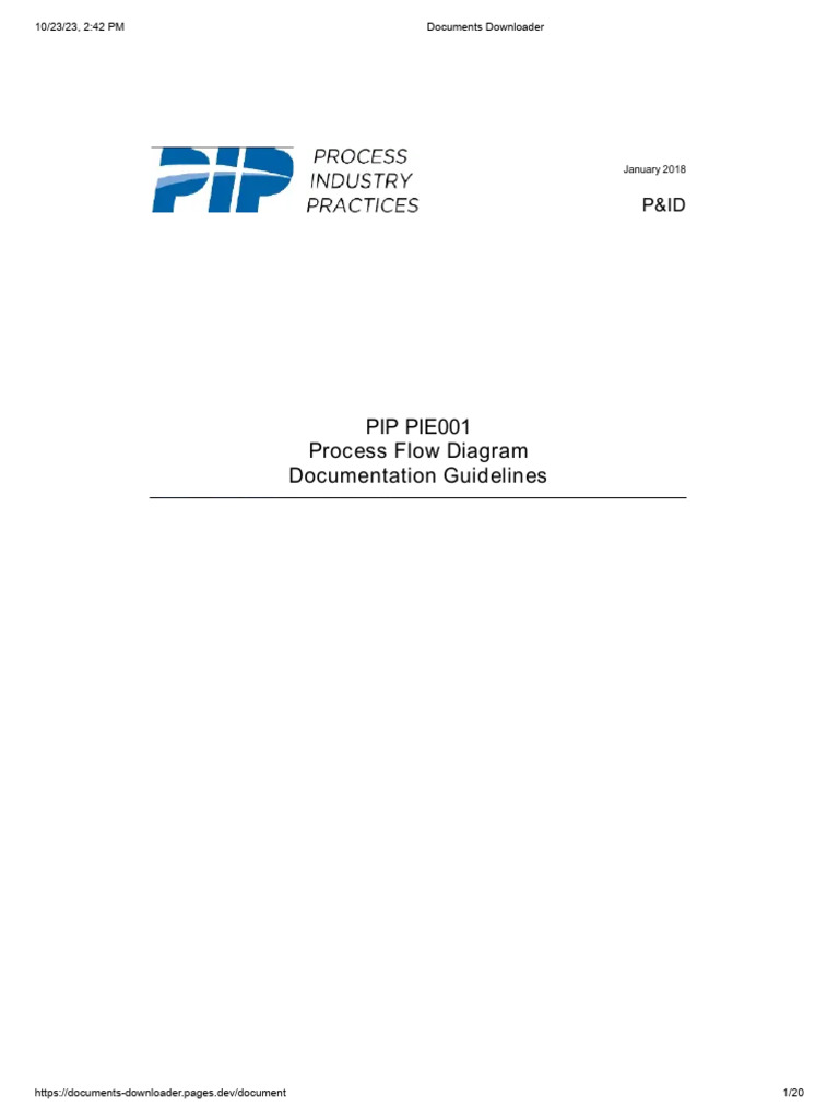 PIP PIE001 Process Flow Diagram | PDF | Liquids | Gases