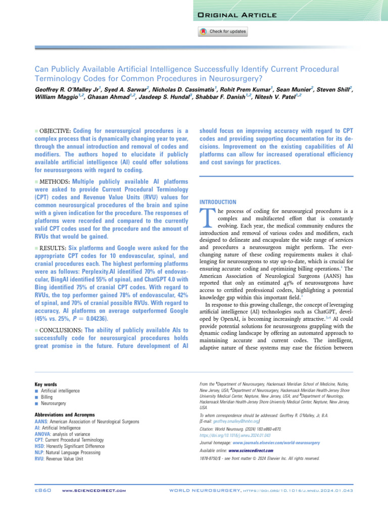 Can Publicly Available Artificial Intelligence Successfully Identify ...