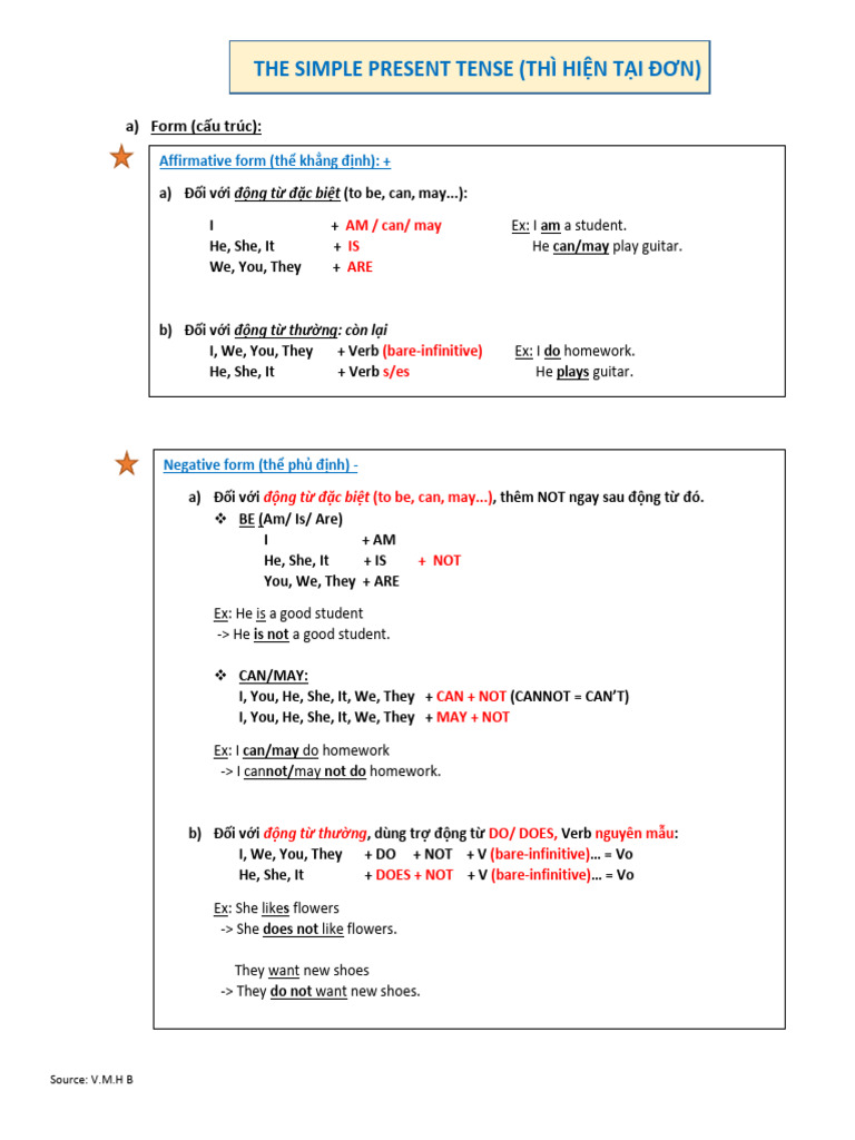 The Simple Present Tense | PDF