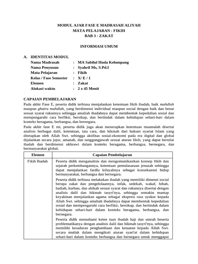 Modul Ajar 2023-2024 Ganjil | PDF