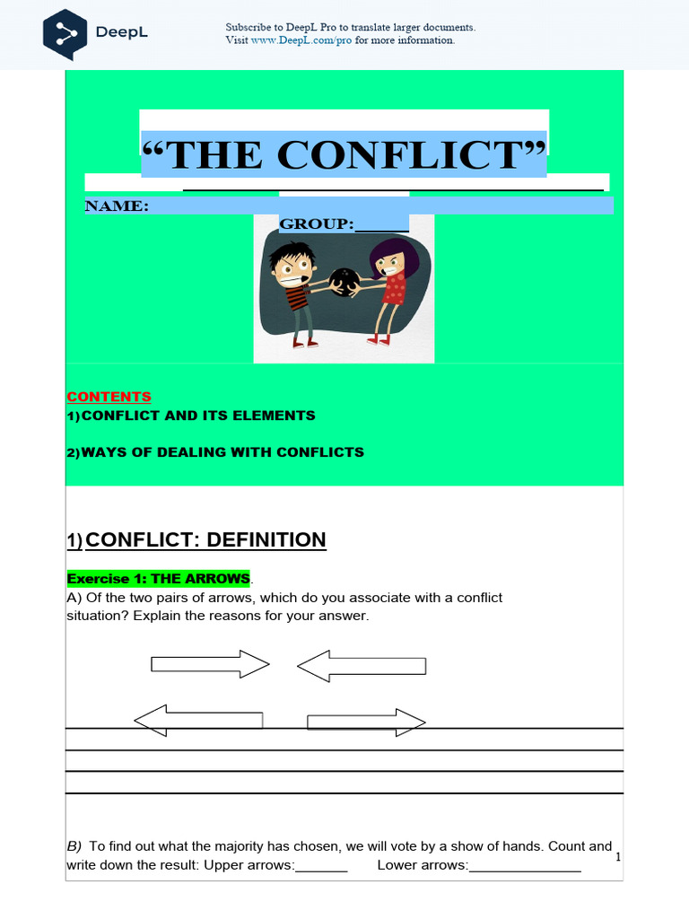 Understanding Conflict: Elements & Solutions | PDF | Conflict ...
