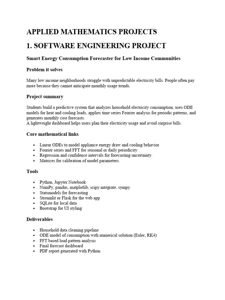Applied Mathematics Projects | PDF | Principal Component Analysis ...