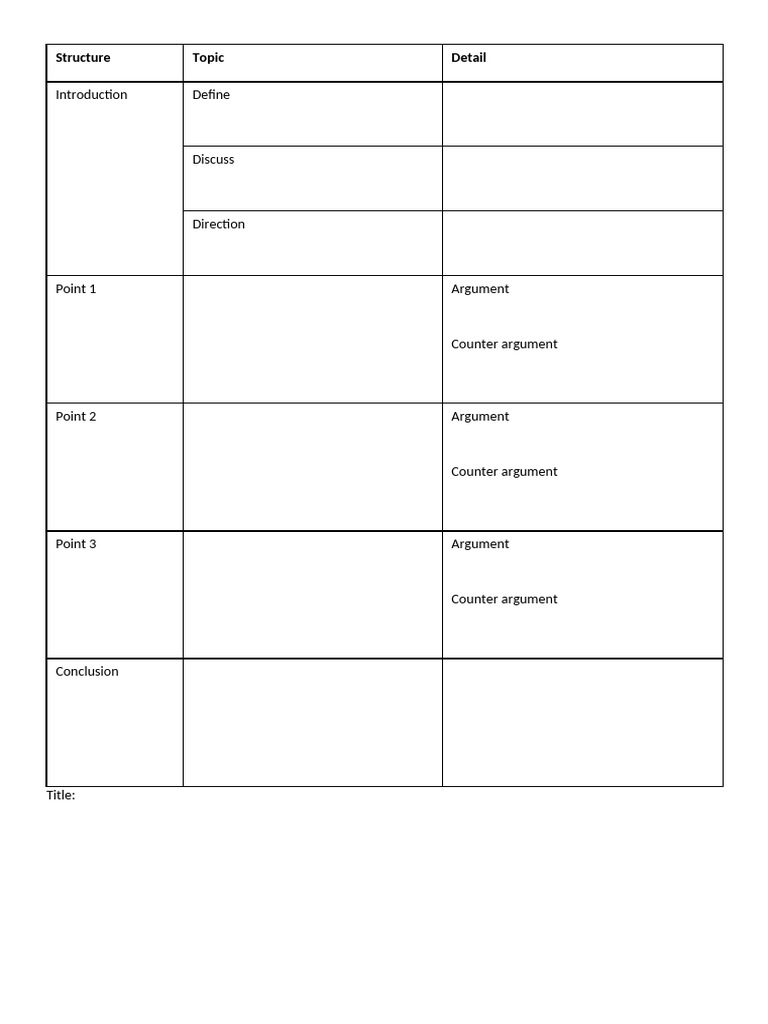 Essay Plan Template-2 | PDF