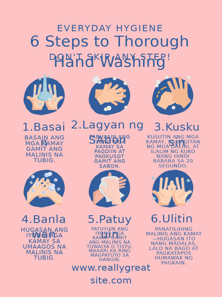 Pink Blue Soft & Friendly Personal Hygiene Handwashing Health Explainer ...