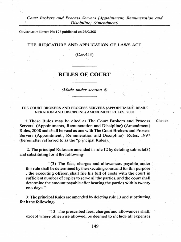 Court Brokers and Process Servers Rules Update | PDF | Property | Civil ...