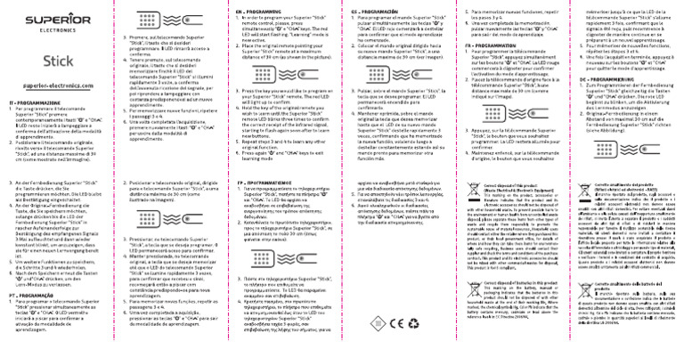 Stick Manual en It Fr Es Pt De | PDF