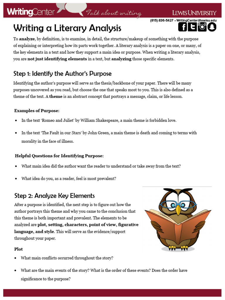 Guide to Writing Literary Analysis | PDF | Narration
