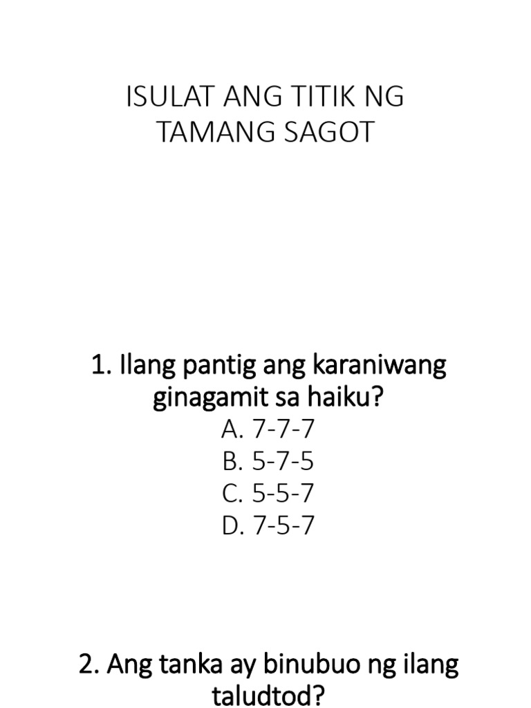 Pagsusulit para Sa Mag-Aaral | PDF
