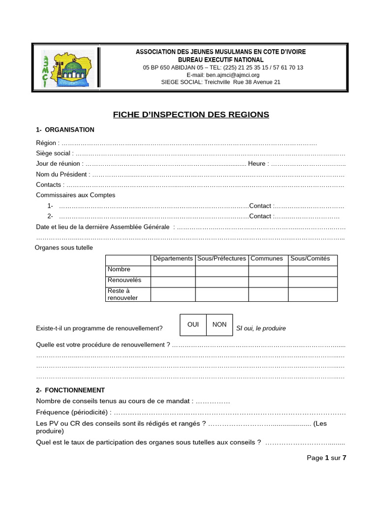 Fiche D Inspection | PDF