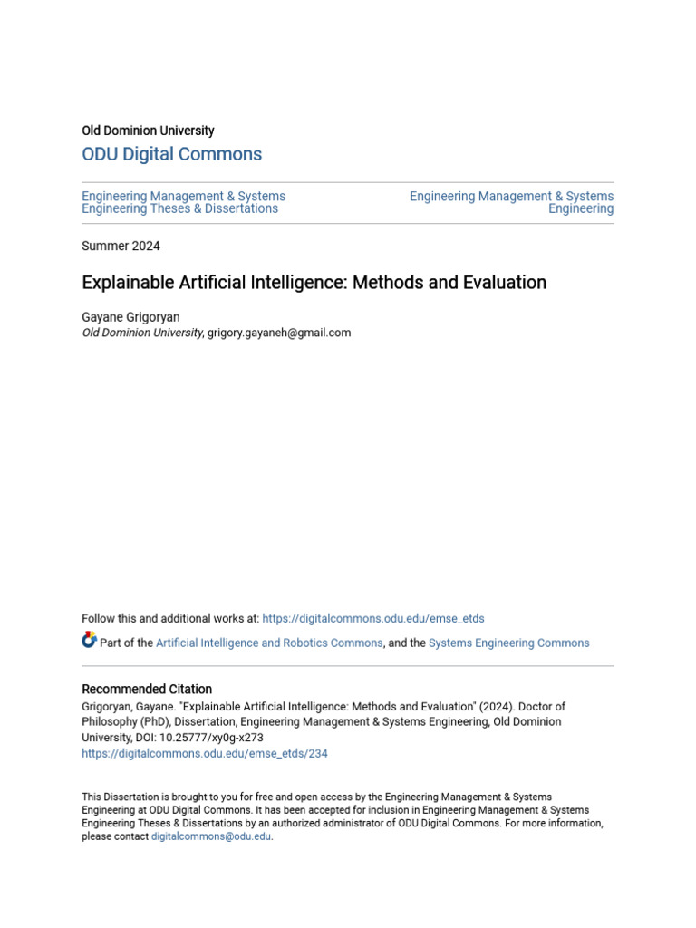 Explainable Artificial Intelligence - Methods and Evaluation | PDF ...