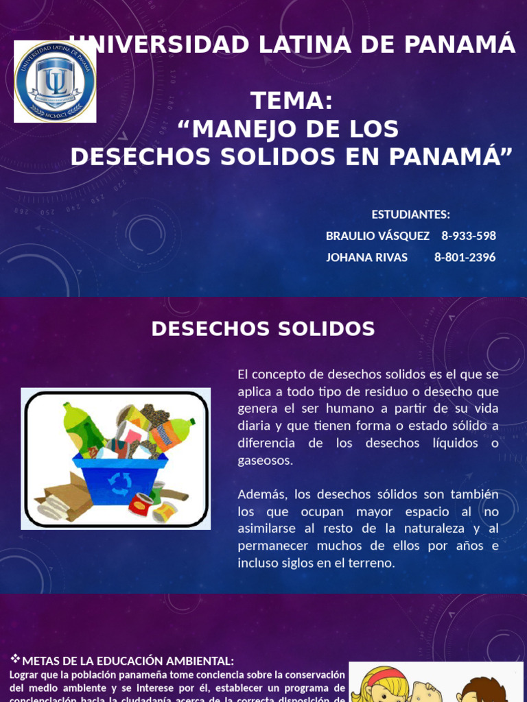 Manejo De Desechos Sólidos En Panamá Pdf Residuos Entorno Natural