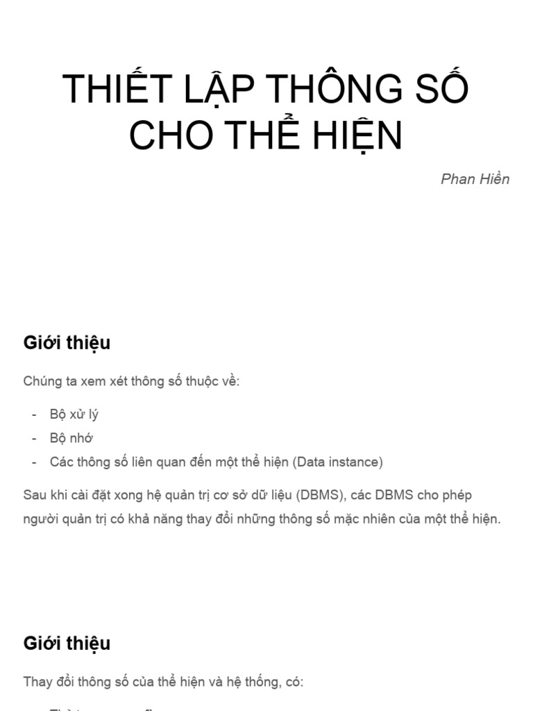 Slide 2 - Thong So Cho The Hien Du Lieu | PDF