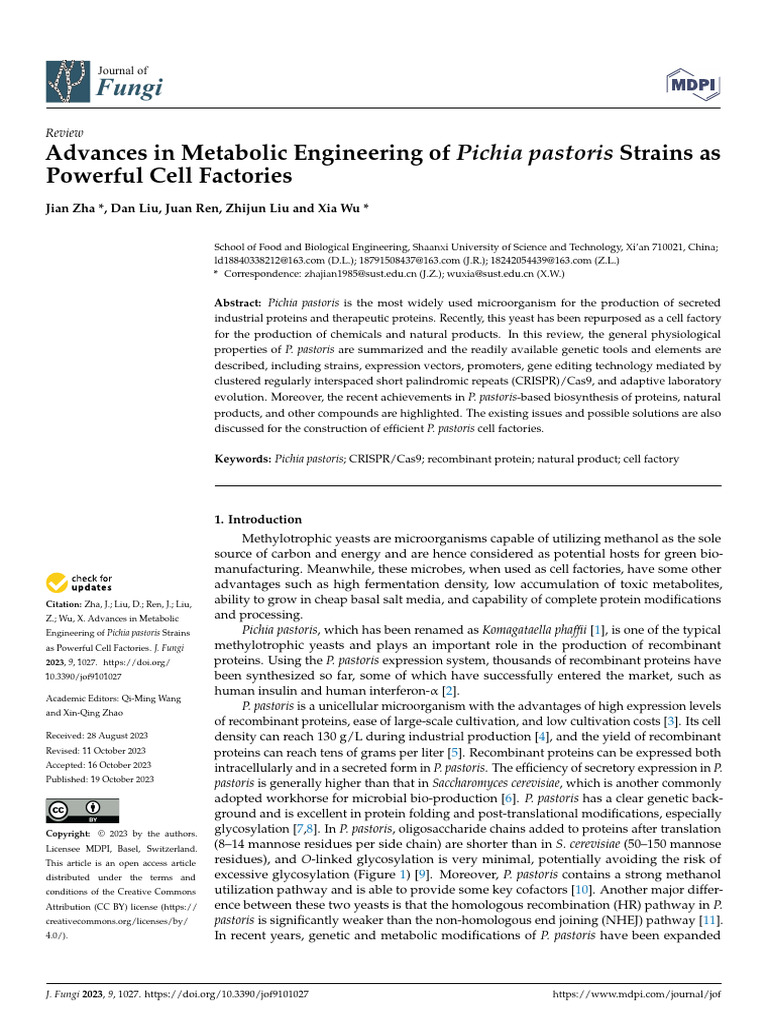 Metabolic Engineering of Pichia pastoris | PDF | Vector (Molecular ...