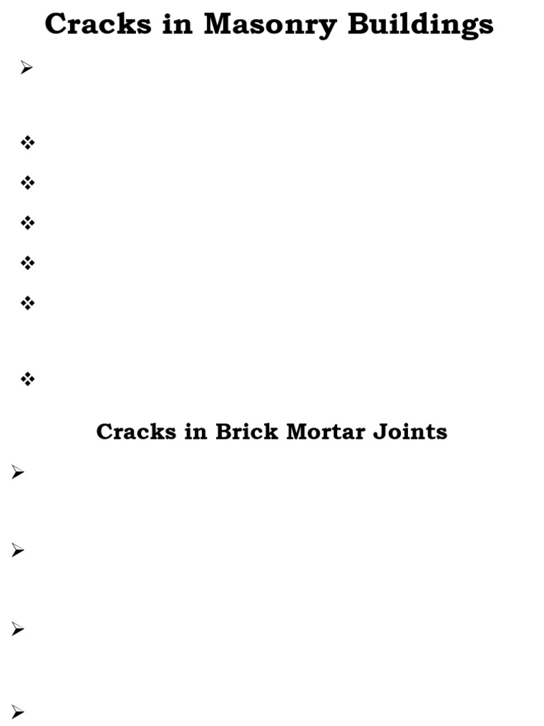 Masonry Building Crack Causes & Solutions | PDF | Masonry | Concrete