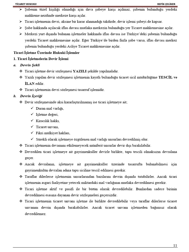 Ticaret Hukuku - Refik Hoca-3 | PDF