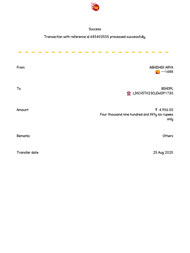 Successful Transaction Details - ₹4,956 | PDF