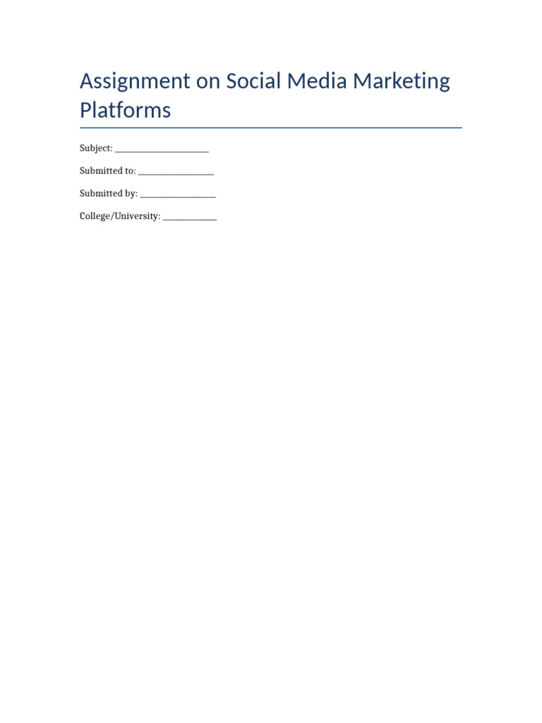 Social Media Marketing Assignment | PDF | Social Media Marketing | Facebook