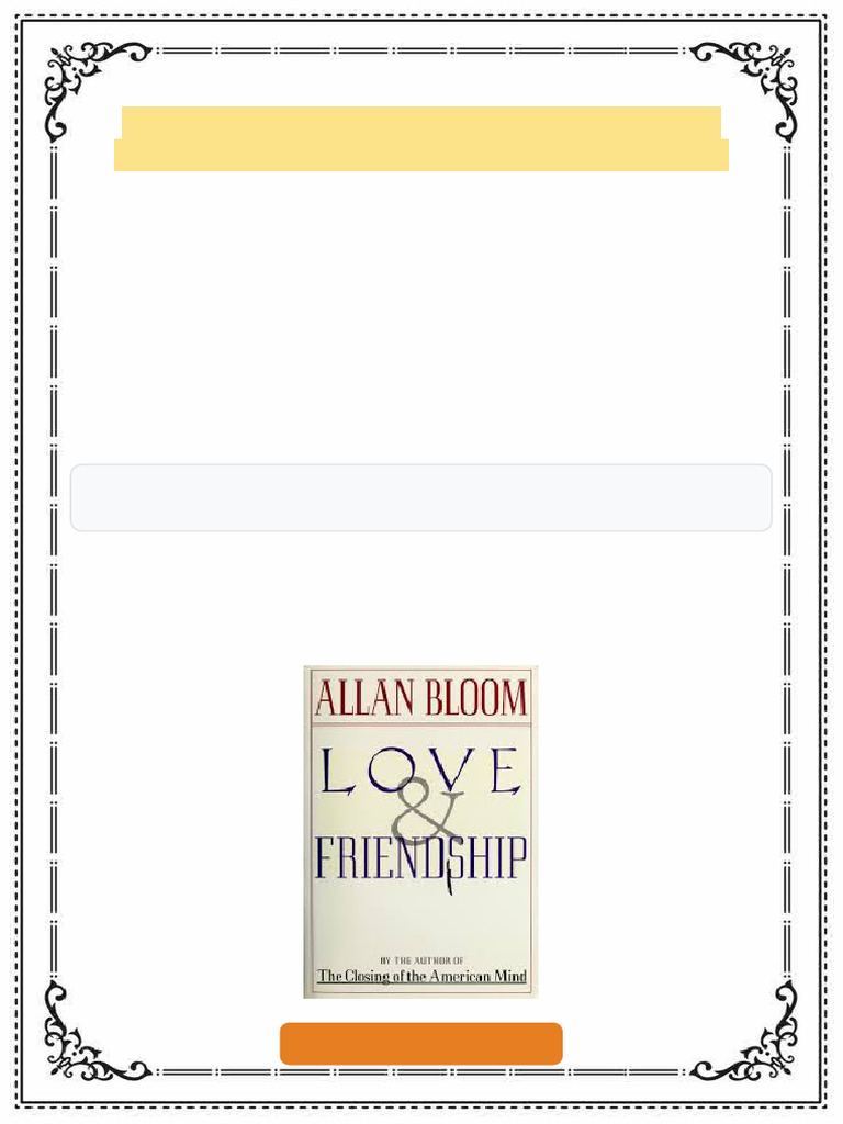 Love and Friendship First Edition Allan Bloom ebook newly revised 2025 ...