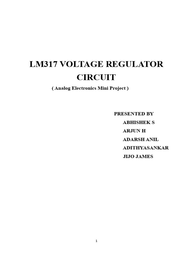 LM317 Adjustable Voltage Regulator Guide | PDF | Rectifier ...