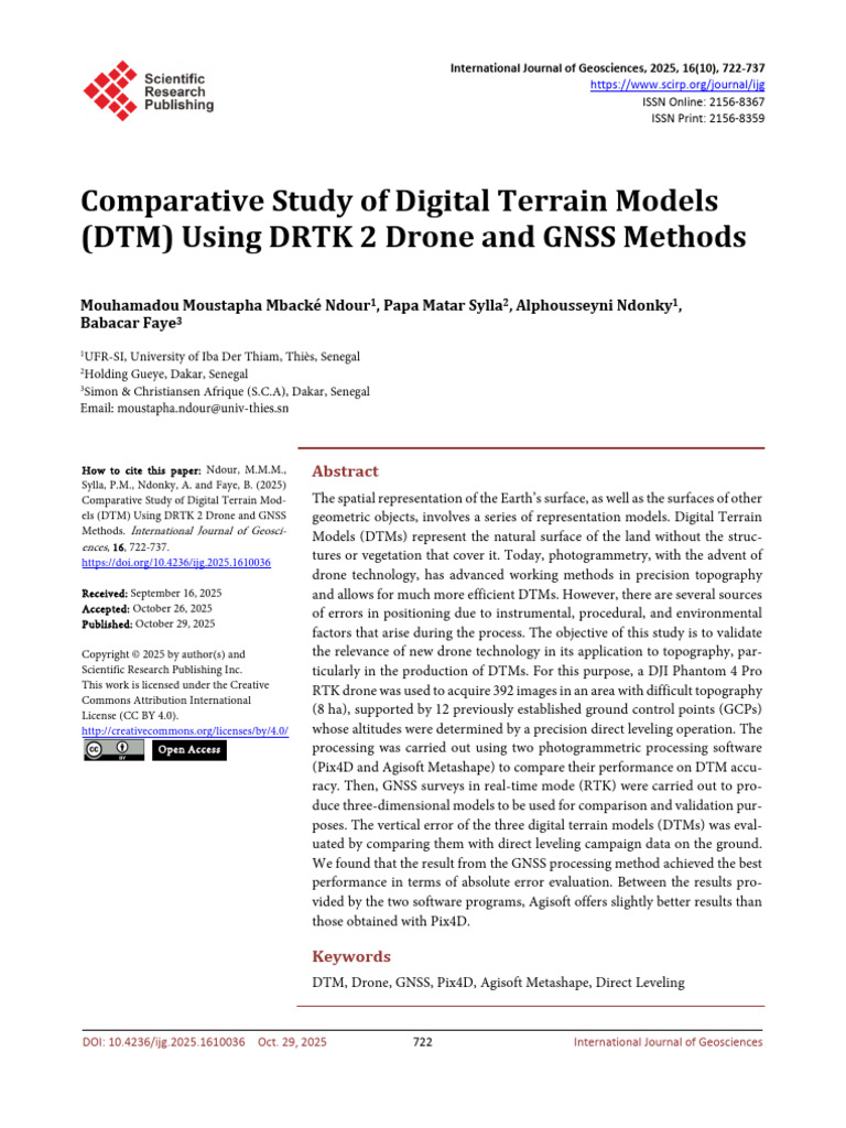 DTM Accuracy: Drone vs. GNSS Methods | PDF | Topography | Geographical ...