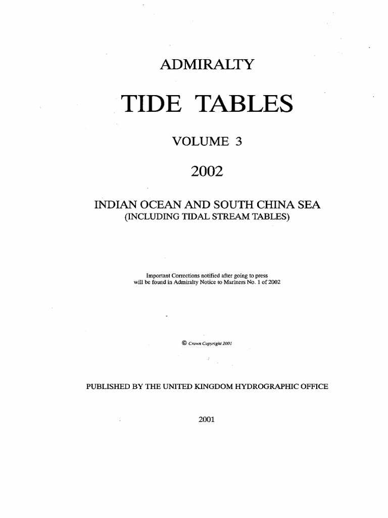 Amdiralty Tide Tables | PDF