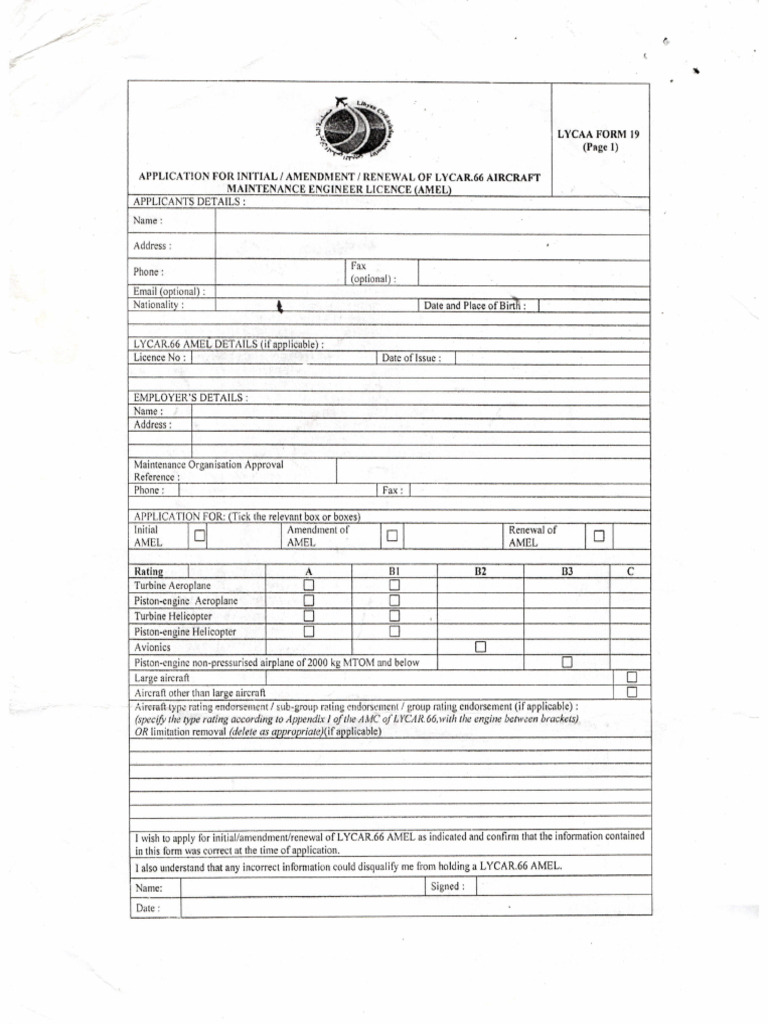 Lycaa Form 19 | PDF