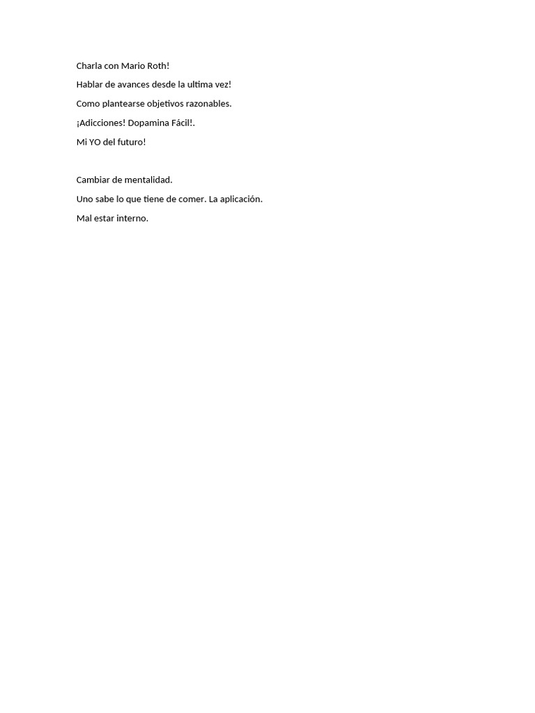 Charla Con Mario Roth | PDF