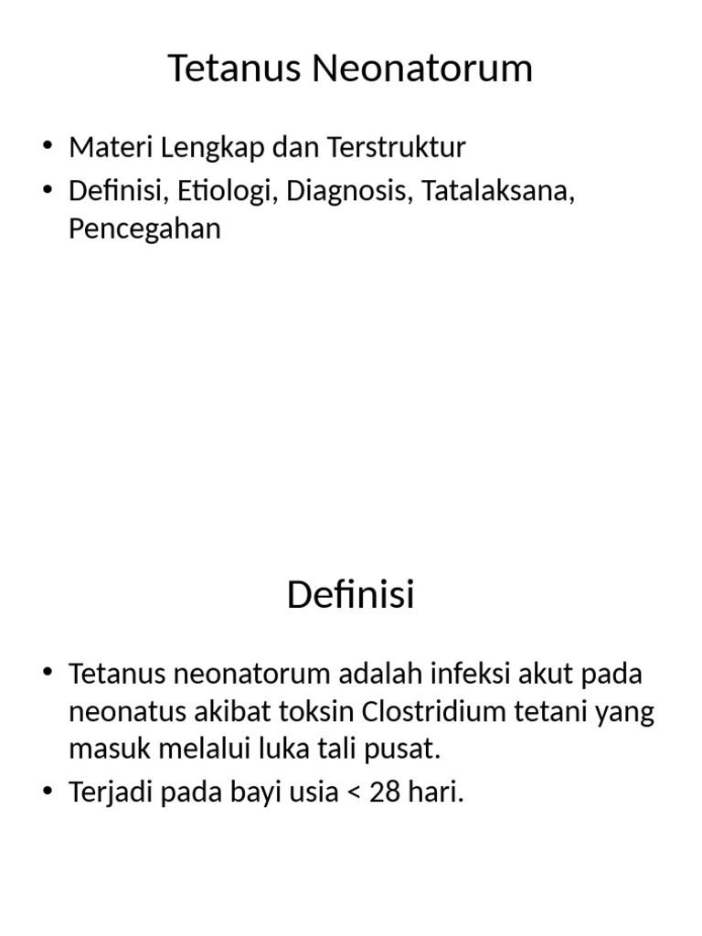PPT Tetanus Neonatorum | PDF