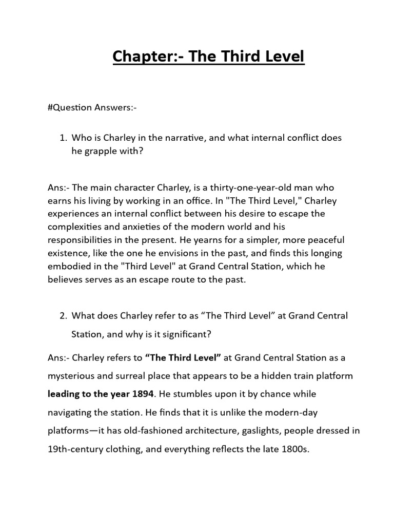 Exploring Escapism in "The Third Level" | PDF | Behavioural Sciences ...