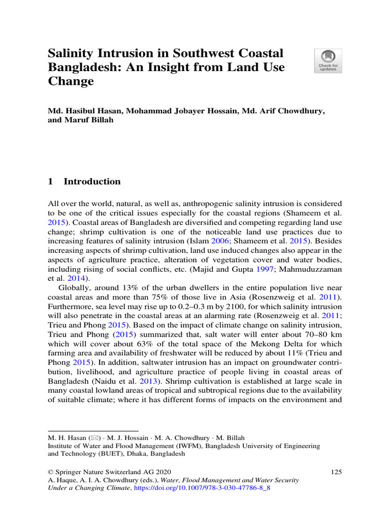 salinity intrusion | PDF | Agriculture | Accuracy And Precision